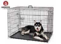 China Strong Black 48'' 2 Door Pet 4xl Metal Dog Cage Folding for sale