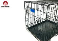 China Double Door Foldable Large Heavy Duty Steel Kennel Cages 14 Inch for sale