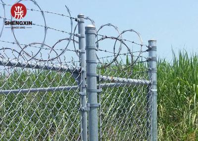 China Hot Dip Galvanized 6ft Chain Link Fencing Top With Barbed Wire for sale