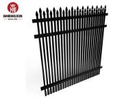 China 1.8m X 2.4m Steel Fence Panel Black Coated Security Ornamental Tuber Pipe for sale
