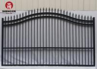 China Customized Garden 50x100mm Opening Wrought Iron Fence Panels Powder Coated for sale