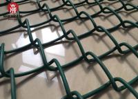 China 60x60mm Chain Wire Mesh Fence Pvc Coated Galvanized With Posts for sale
