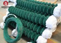 China 40x40mm Roll Chain Link Mesh Fence Green Pvc Coated Iron Wire for sale