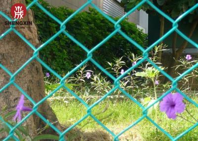 China 40x40mm Roll Chain Link Mesh Fence Green Pvc Coated Iron Wire for sale