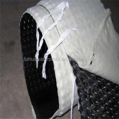 China Maximized Drain Capacity HDPE Material Dimple Drainage Board with Geotextile in Black Color for sale