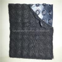 China Maximized Drain Capacity HDPE Material Dimple Drainage Board with Geotextile in Black Color for sale