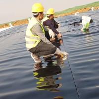 China Environmentally-Friendly Black HDPE Geomembrane for Lake Liners Thickness 0.3mm-3.0mm for sale