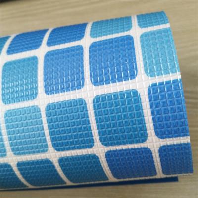 China Polyester Mesh Reinforced PVC Waterproofing Plastic Membrane Liner for Swimming Pool Construction for sale