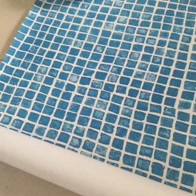 China Waterproof Membrane 1.5mm Anti Bacterial Mosaic Blue PVC Vinyl Swimming Pool Liner UV Resistance for sale