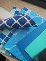 China Concrete Swimming Pool Waterproofing Material Solution 2.05m Width Blue Mosaic Color PVC Liner with Water Ripple Design for sale
