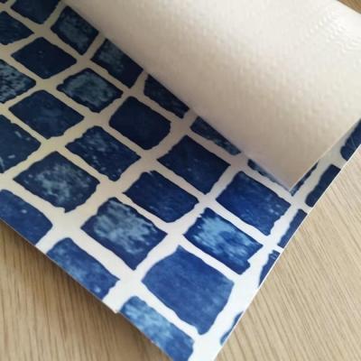 China Blue 1.5mm Thickness Mosaic PVC Swimming Pool Liner for Customer Requirements for sale