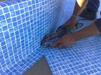 China Blue 1.5mm Thickness Mosaic PVC Swimming Pool Liner for Customer Requirements for sale