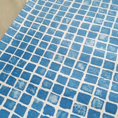 China Length 20m 30m or Customized Vinyl Pool Liner Blue Mosaic PVC Waterproof Membrane for Outdoor Swimming Pool for sale