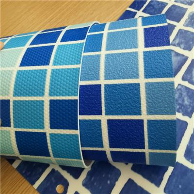 China ISO9001/14001 Certified Vinyl Liner for Swimming Pool 1.4m Width Water Ripple Pattern 0.7mm Thickness for sale