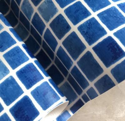 China 1.5mm Thick Mosaic PVC Pool Liner with Chinese Design Style and UV Resistance Customized Length 20m 25m or Customized for sale