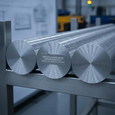 China 5083-H112 Marine Grade Round Aluminum Bar with Seawater Corrosion Resistance High Magnesium Content and H112 Temper for Offshore Shipbuilding for sale