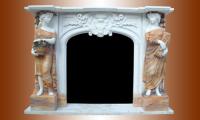 China Hand Carved White Marble Fireplace Mantel 160cm Indoor Stone Fireplace for Home Decoration for sale