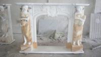 China Hand Carved White Marble Fireplace Mantel 160cm Indoor Stone Fireplace for Home Decoration for sale