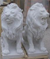 China Custom Marble Animal Sculpture for Garden Decoration Life Size Hand Carved Stone Statue for sale