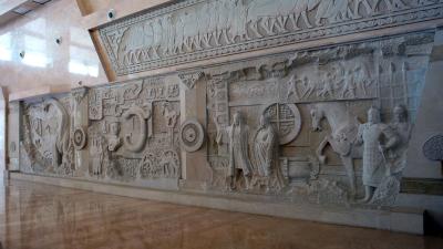 China Custom Stone Relief Panel for Museum Exhibition 3D Carved Wall Art for sale