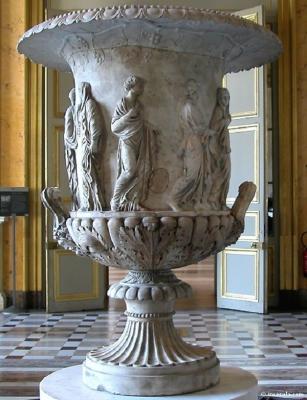 China White Marble Flowerpot for Building Decorative Planter 60cm Diameter for sale