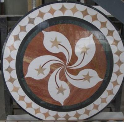 China Marble Medallion Floor Inlay 24 Inch Custom Design Natural Stone Mosaic for sale