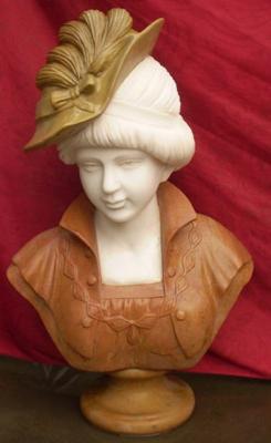 China Marble Bust Statue 12 Inch Hand Carved Sculpture for Home Decor for sale