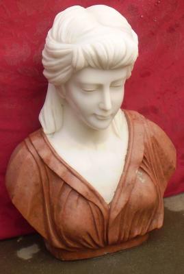 China Marble Bust Statue 12 Inch Hand Carved Sculpture for Home Decor for sale