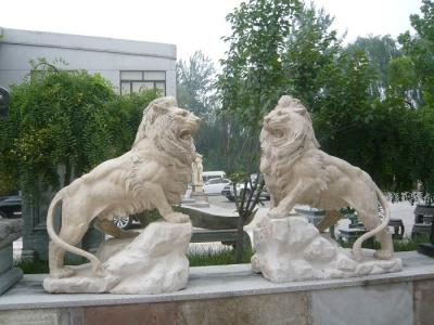 China Custom Marble Animal Sculpture for Garden Decoration Life Size Hand Carved Stone Statue for sale