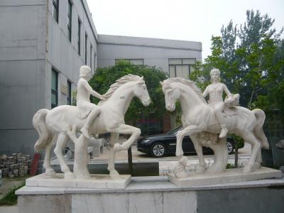 China Natural Stone Marble Animal Sculpture Custom Carved Garden Statue 60cm for sale