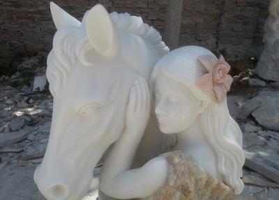 China First Grade White Jade Marble Sculpture Multi Color 2 Feet Height Decorative Art for sale