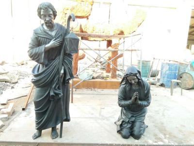 China Custom Life Size Jesus Bronze Sculpture Outdoor Black Patina Finish 6 Feet for sale