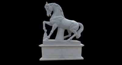 China Life Size Outdoor Garden Marble Horse Statue 260cm for Park Decoration for sale