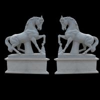 China Life Size Outdoor Garden Marble Horse Statue 260cm for Park Decoration for sale