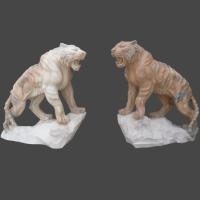 China Marble Tiger Sculpture Outdoor Garden Stone Carving Custom Size 160cm for sale