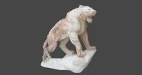 China Marble Tiger Sculpture Outdoor Garden Stone Carving Custom Size 160cm for sale