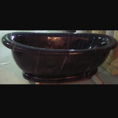 China Black Marble Bathtub Polished Finish Hotel Decoration Bathroom Freestanding 1800x800mm for sale