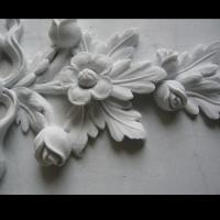 China Marble Stone Relief Wall Flower Carving Panels Polished 120cm Custom Sizes for sale