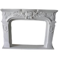 China White Marble Fireplace Mantel 160cm Hand Carved Natural Stone Home Decoration for sale