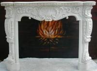 China Hand Carved Natural Marble Fireplace Mantel Surround 150cm Custom Size for Home Decoration for sale
