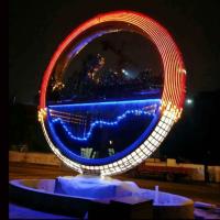 China Mirror Polished Stainless Steel Large Round Ring Sculpture 9000mm Customizable for sale