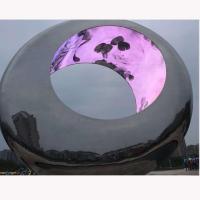 China Custom Stainless Steel Outdoor Large Round Sculpture 16000mm Mirror Polished for sale