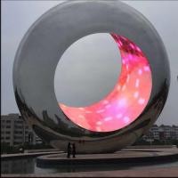 China Custom Stainless Steel Outdoor Large Round Sculpture 16000mm Mirror Polished for sale