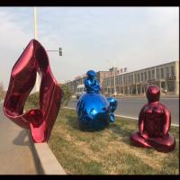 China Large Stainless Steel Garden Figure Sculpture Colorful Painting 2600mm Customizable for sale