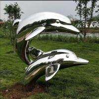 China Outdoor Stainless Steel Dolphin Statue 2200mm Mirror Polish Customizable Sculpture for sale