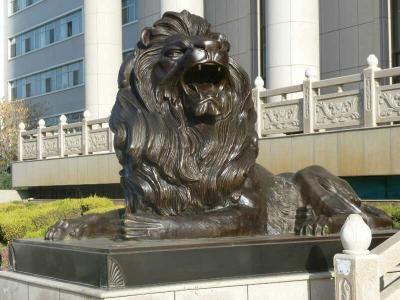 China Large Outdoor Sitting Lions Bronze Sculpture 280cm Customized Bronze Statues China Supplier for sale