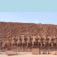 China Large Red Sandstone Sculpture Project Custom Size 10000mm China Stone Carving Supplier for sale