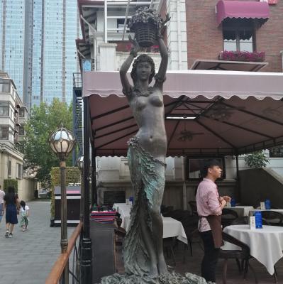 China Outdoor Garden Bronze Girl Sculpture Customized H190cm Patina Finish China Supplier for sale