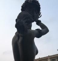 China Outdoor Garden Bronze Girl Sculpture Customized H190cm Patina Finish China Supplier for sale