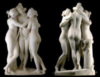 China Hand Carved Marble Three Graces Statue 190cm for Art Gallery Decoration for sale